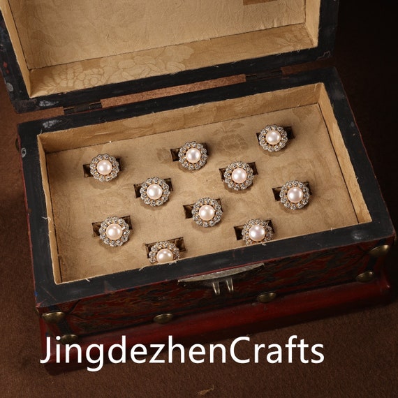 Chinese antique handcrafted filigree craft inlaid nat… - Gem