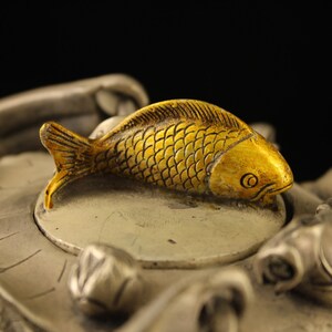 Chinese Antique Hand-carved Pure Copper Gilt Carp Teapot With - Etsy