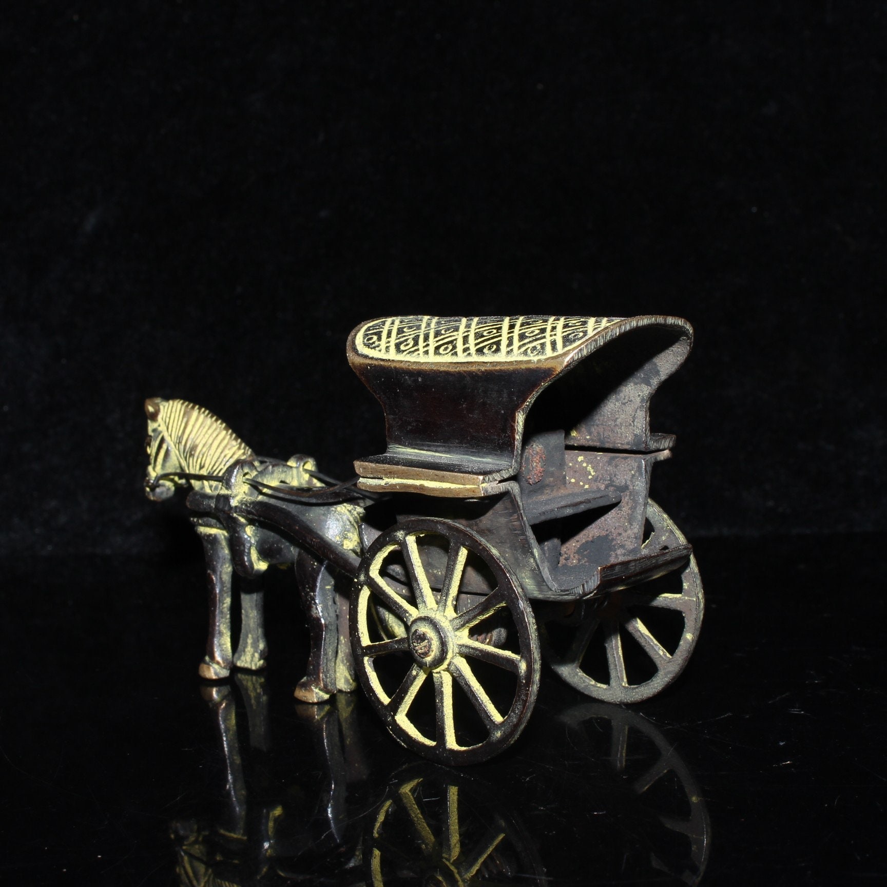 Chinese antique collection bronze handmade horse drawn | Etsy