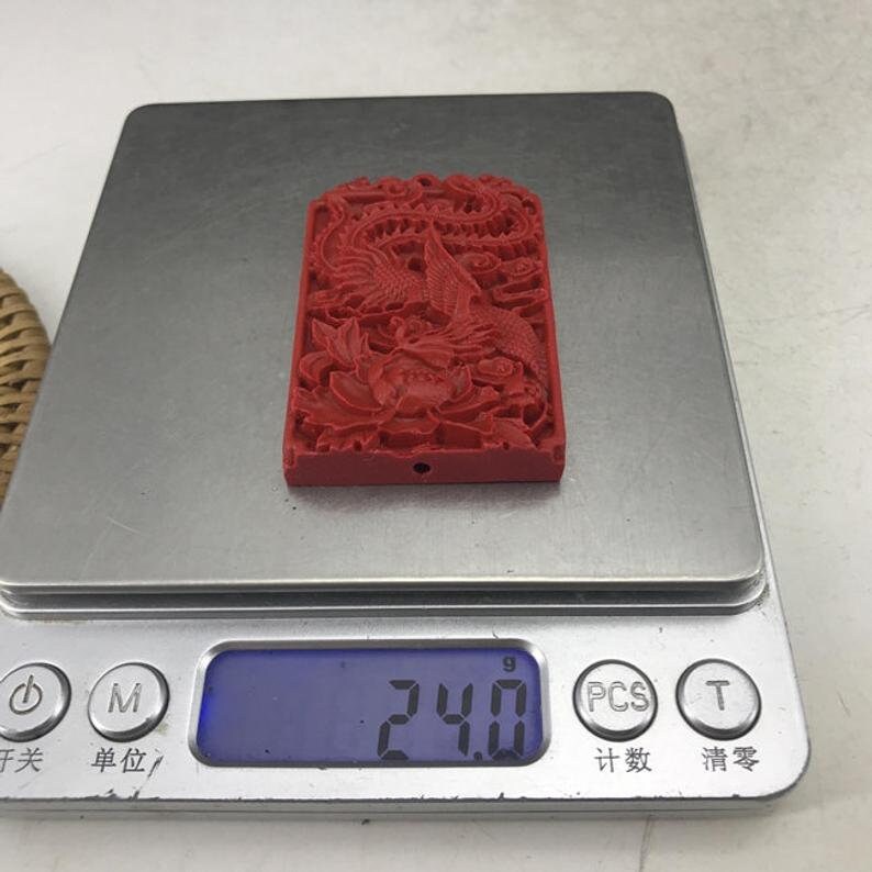 Chinese Antique Cinnabar Pendant Hand-carved Phoenix Pendant. - Etsy