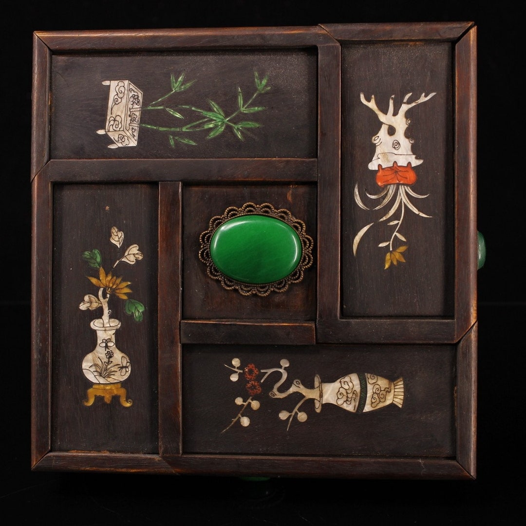 Precious Chinese Antique Qing Dynasty Old Wooden Box Inlaid - Etsy