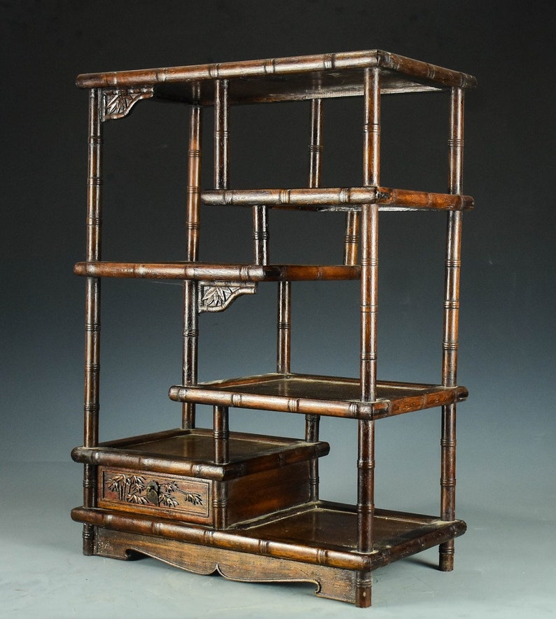 Ancient Chinese Natural Rosewood Shelf Hand-carved Exquisite - Etsy