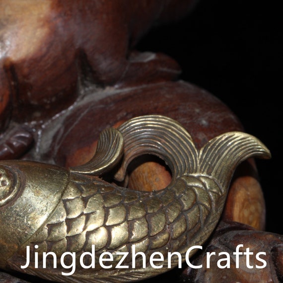Chinese antique pure copper goldfish statue furniture… - Gem