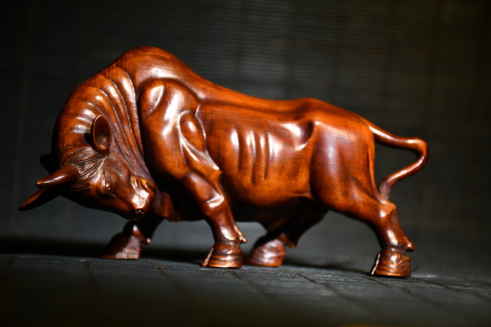 China's Ancient Natural Boxwood Cattle Statue is | Etsy