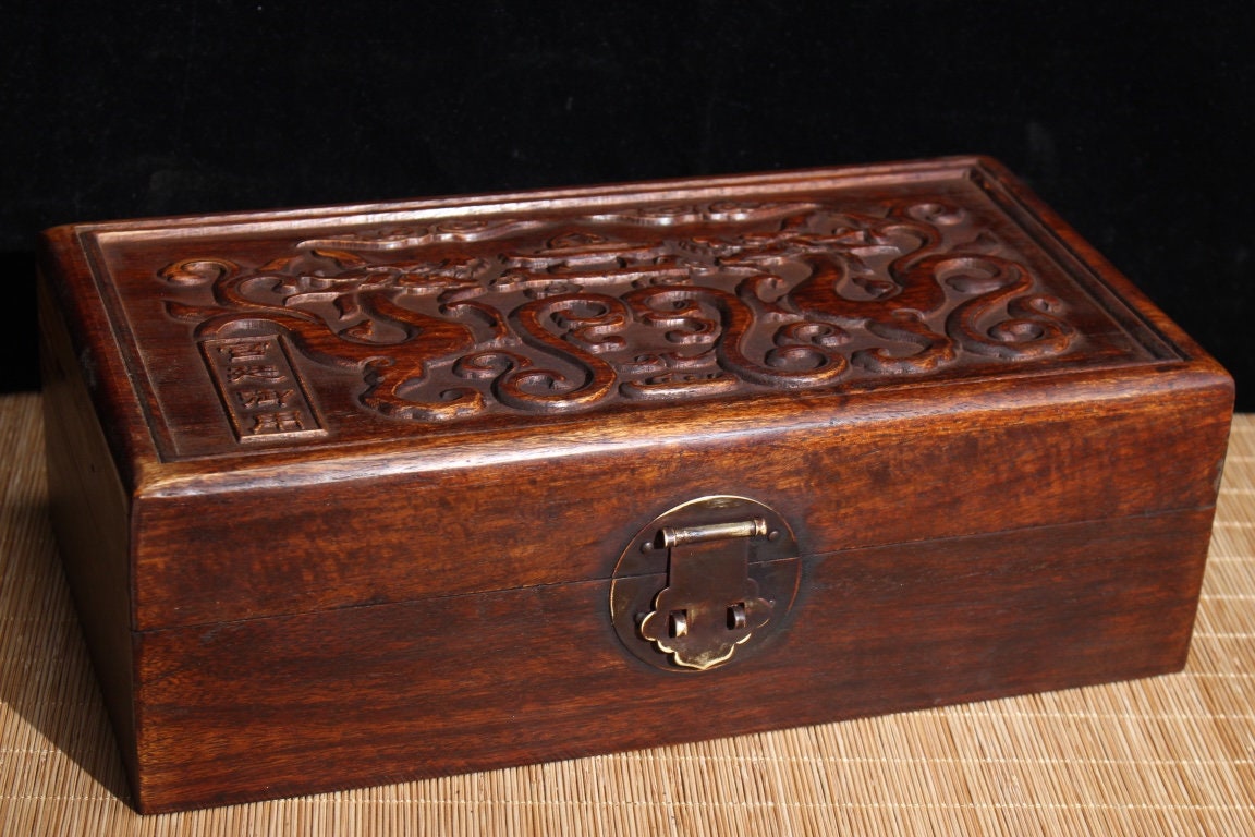It is an ancient natural box made of Huali wood. The ancient | Etsy