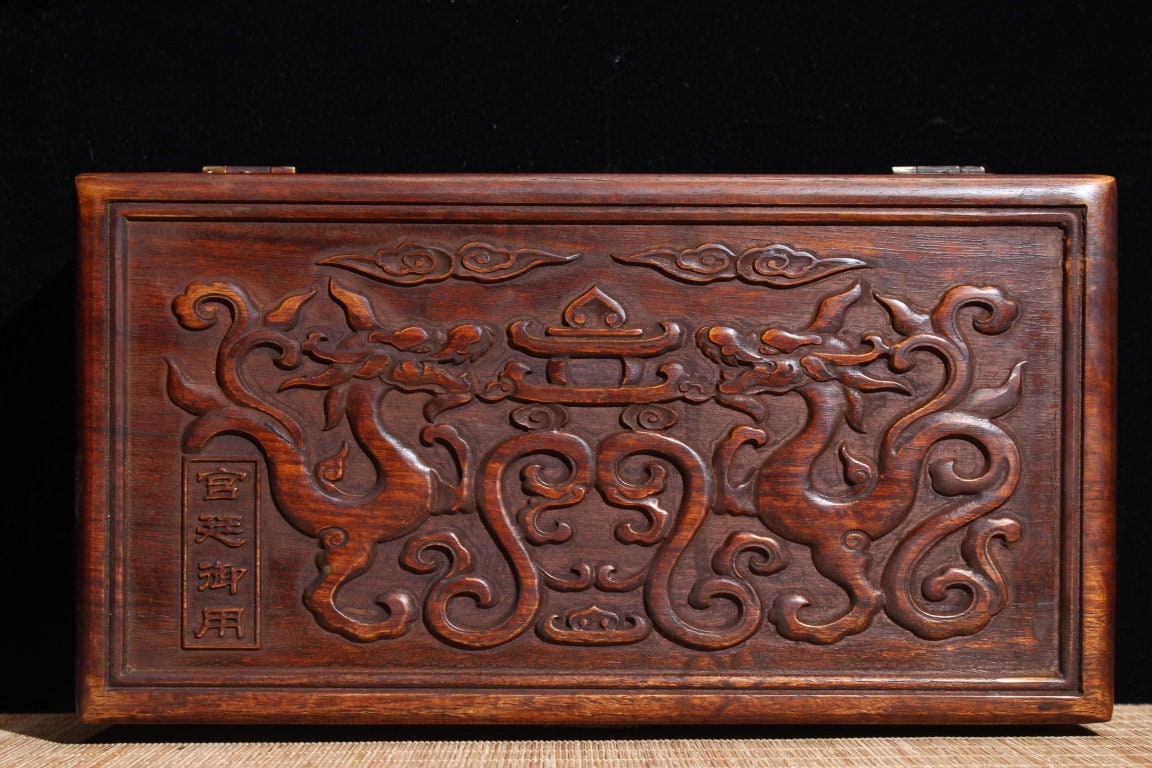 It is an ancient natural box made of Huali wood. The ancient | Etsy