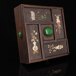 Precious Chinese Antique Qing Dynasty Old Wooden Box Inlaid - Etsy