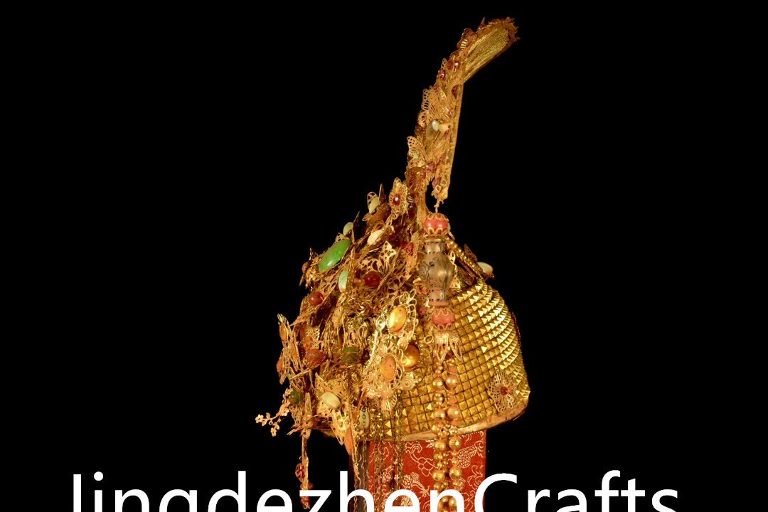 China's Ancient Bronze Gilded Hat Statue of Imperial - Etsy