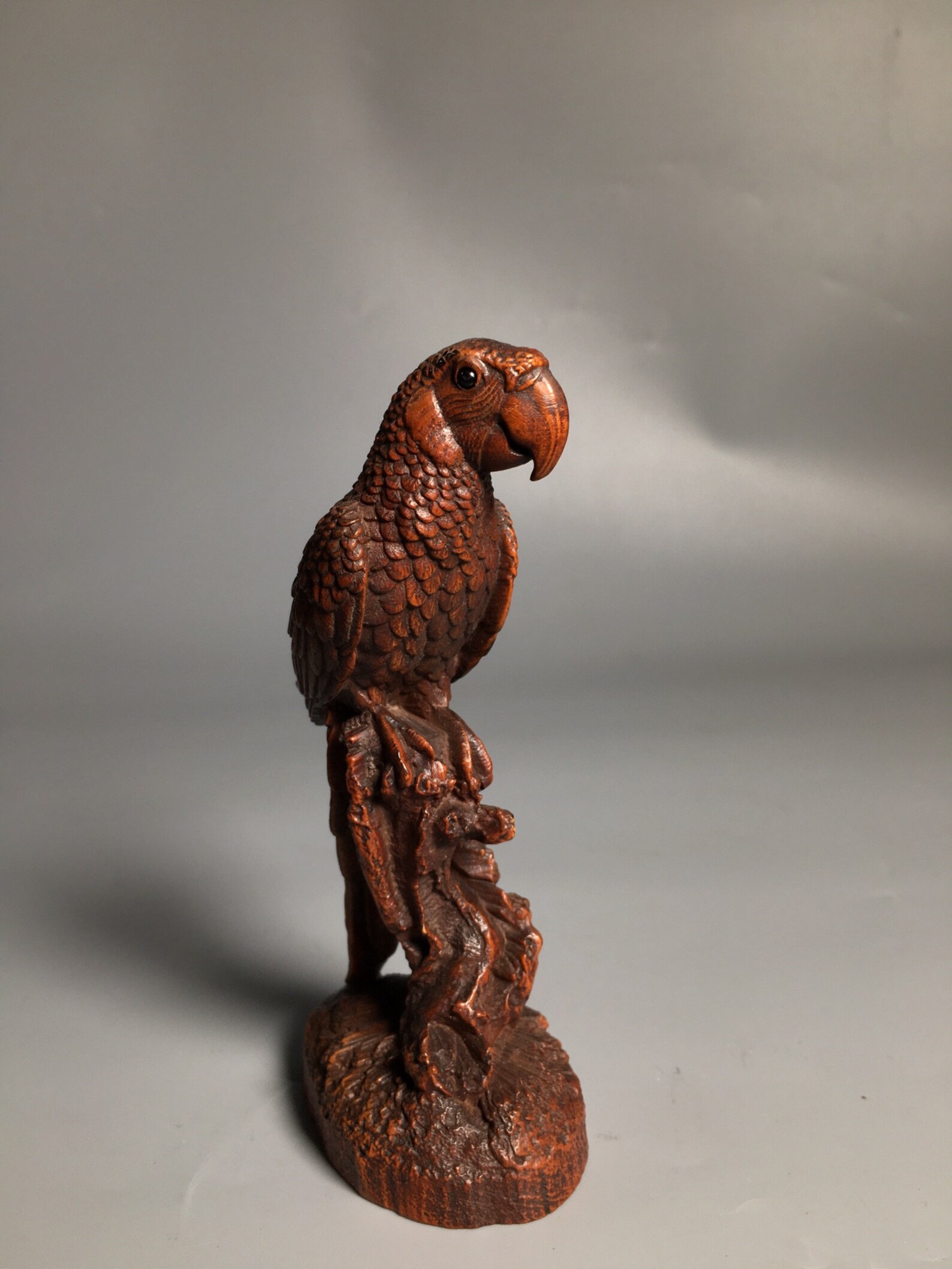 China's ancient natural boxwood Parrot Bird Statue pure | Etsy