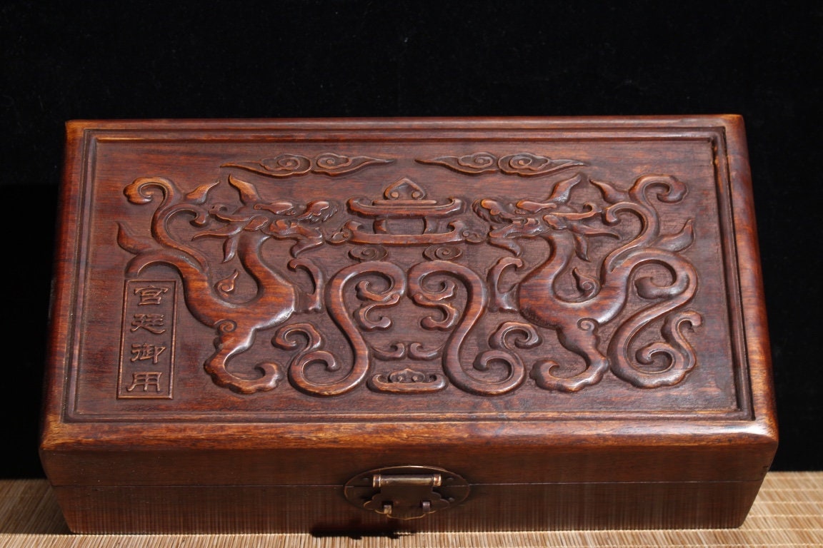 It is an ancient natural box made of Huali wood. The ancient | Etsy