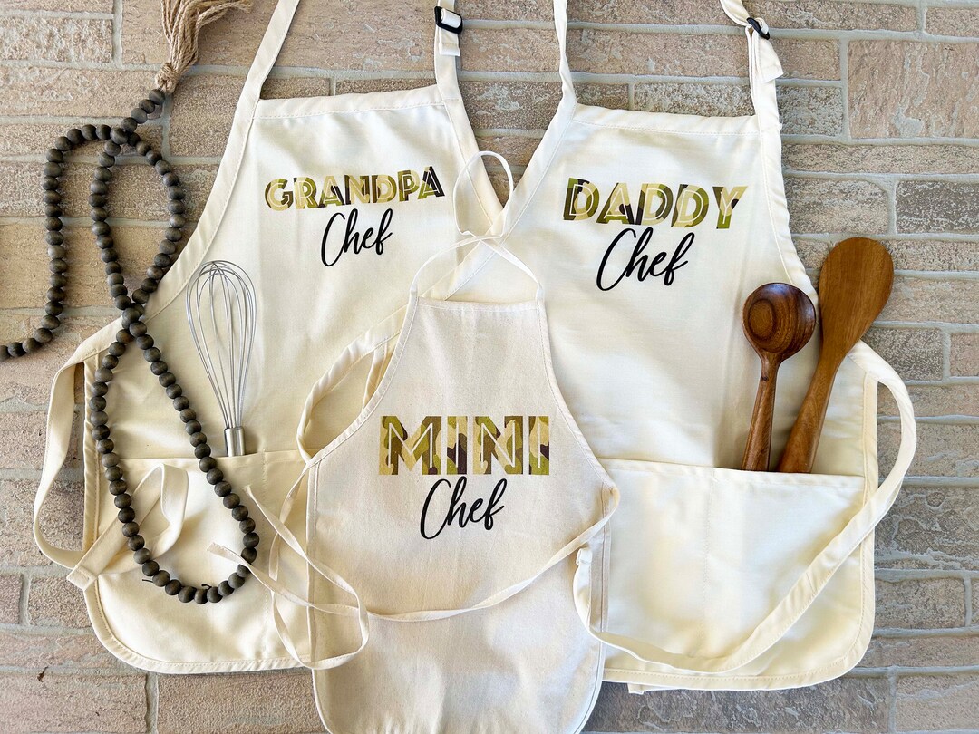 Apron for Grandpa and Dad and Mini. Camo Grandpa, Daddy and Mini Chef ...