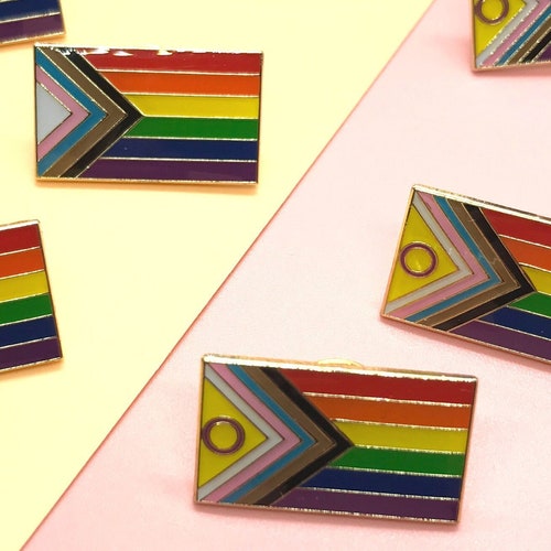 Progress Pride Flag Pin Rainbow Inclusive Intersex - Etsy