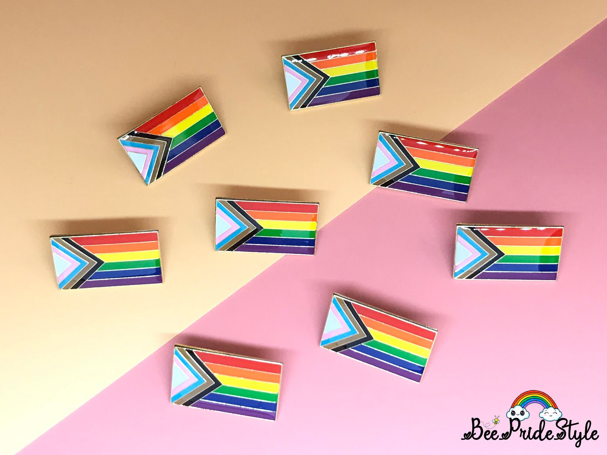 Progress Pride Flag Pin Rainbow Inclusive Intersex - Etsy UK