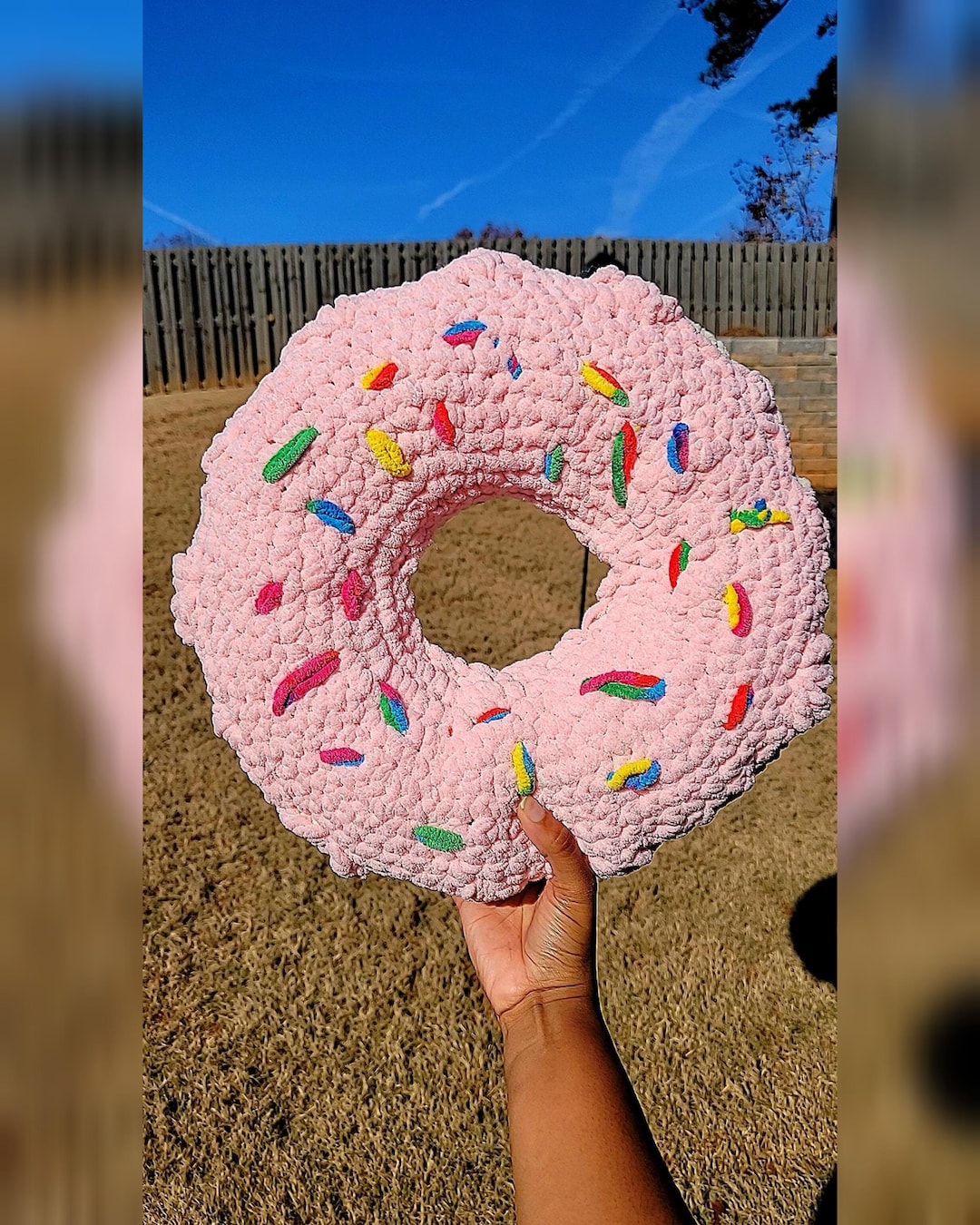 Chunky Jumbo Crochet Donut Frosted Plush Pillows - Etsy
