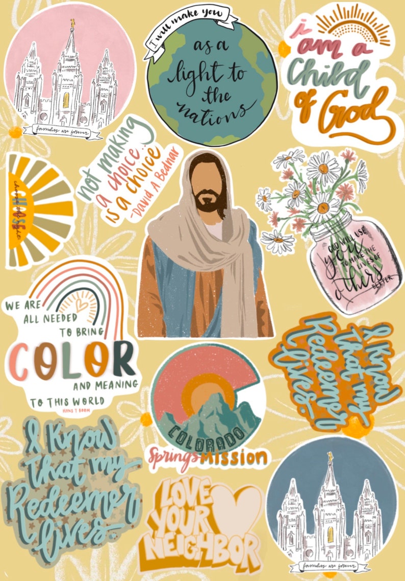 LDS Sticker Pack Jesus stickers | Etsy
