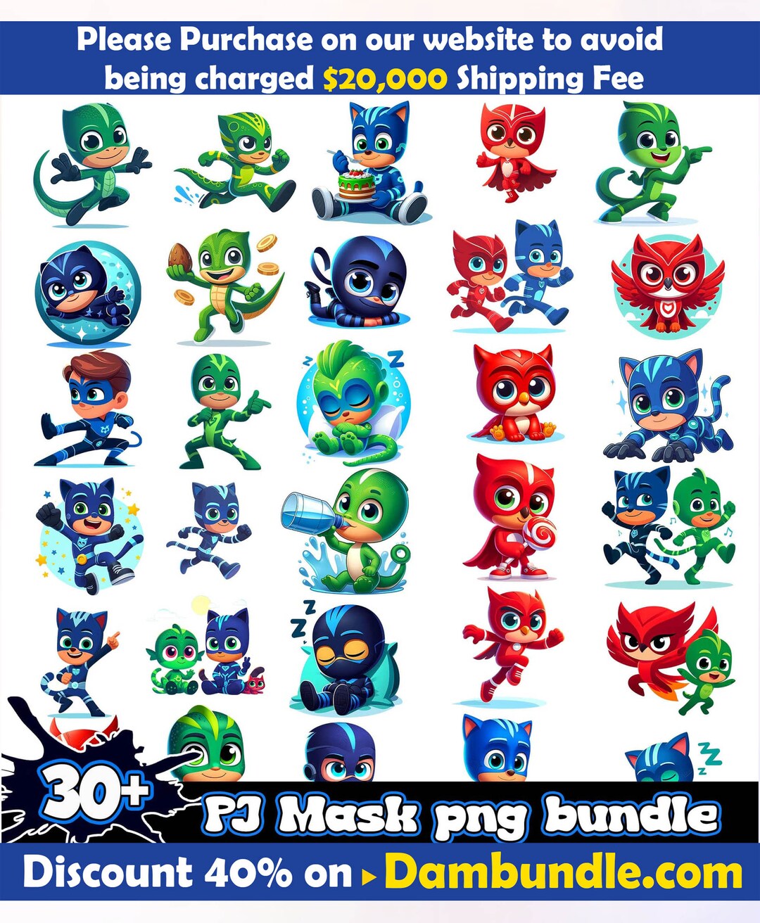 PJ Mask PNG Bundle, Pj Masks Png, Pj Masks Hero Png, Moon Light Heroes ...