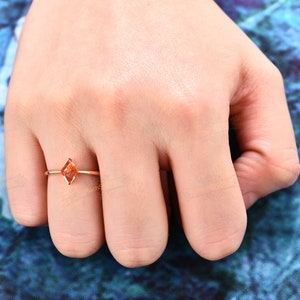 Natural Sunstone Engagement Ring/ Orange Gemstone Wedding Gold Ring ...