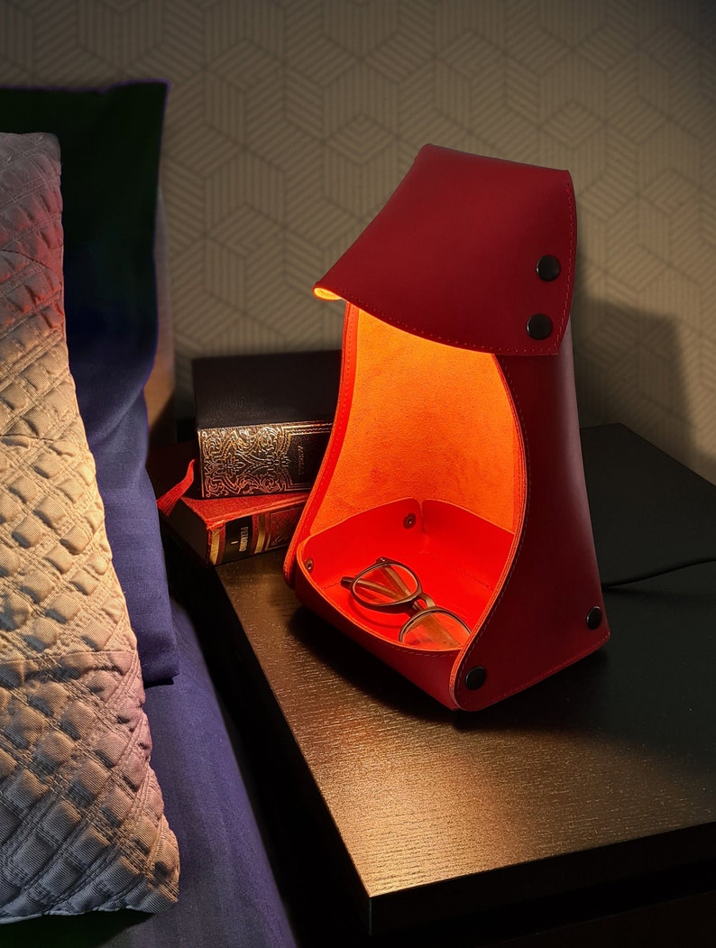 Table Lamp, With Valet Tray, for Bedside Night Light , Nightstand Lamp ...