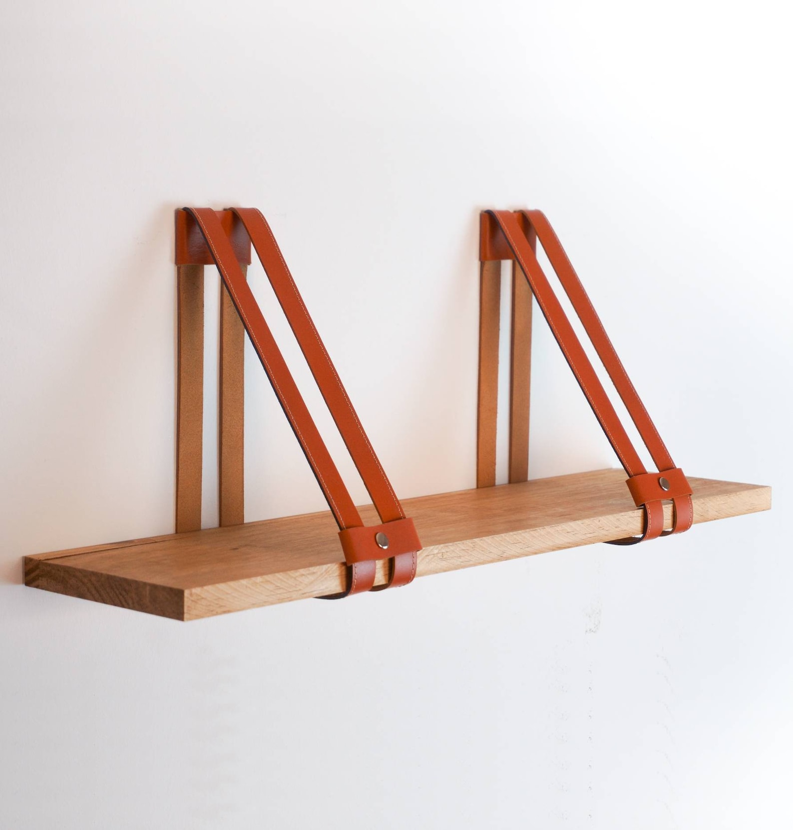 Leather Shelf Straps Nut Color Chic Office Decor Handmade - Etsy