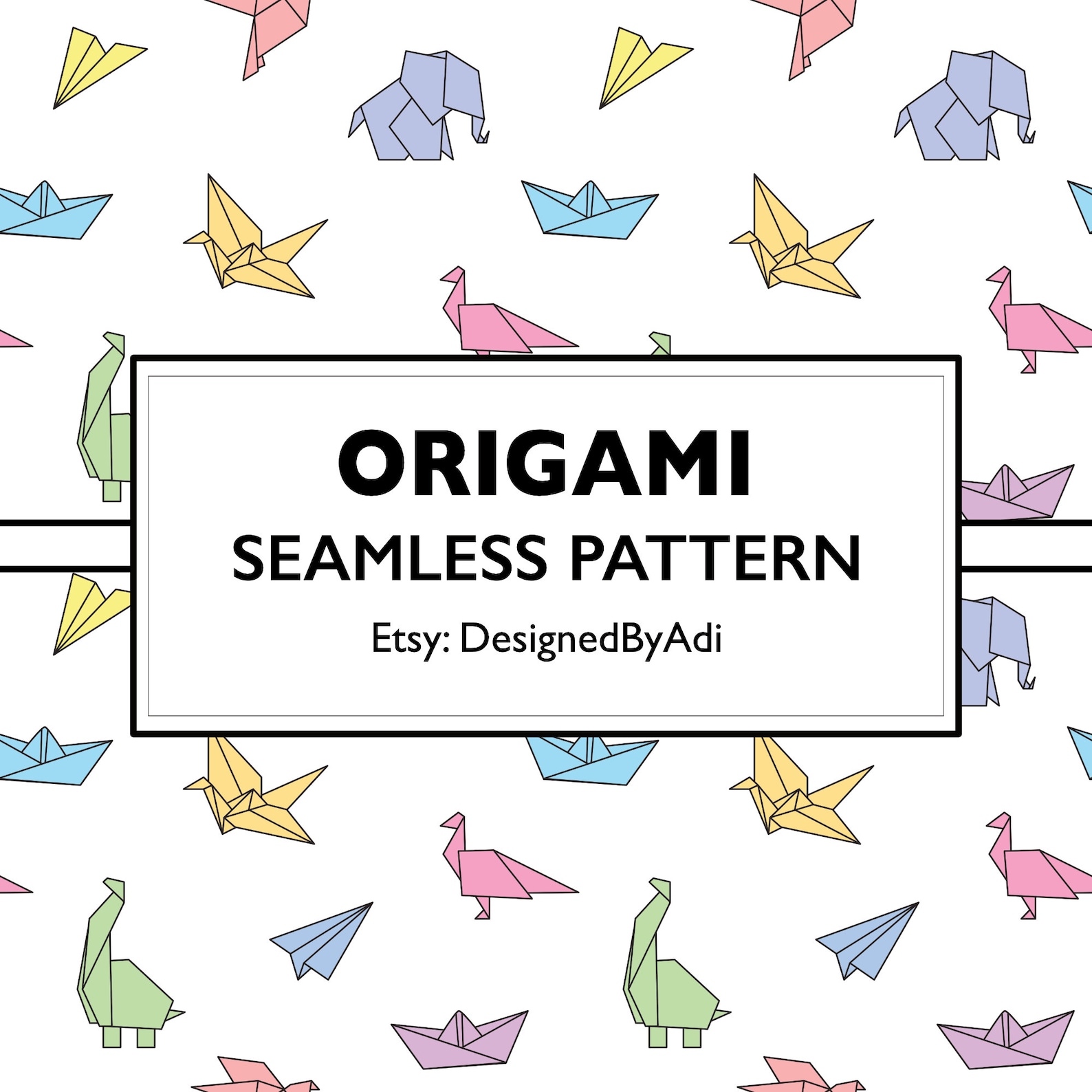 Origami Seamless Repeat Pattern | Origami Digital Paper for Personal ...