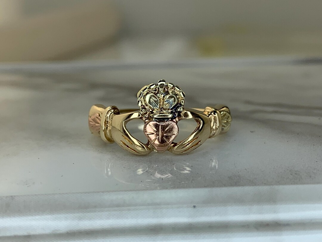 Estate 10kt Black Hills Gold Claddagh Ring Size 6.25 - Etsy