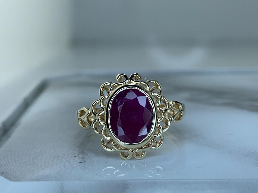 Estate 10kt Genuine Ruby Ring Size 7.75 - Etsy