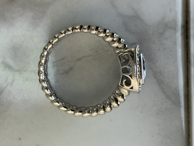Estate Sterling Silver Topaz and CZ Ring - Etsy