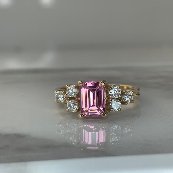 Pink Cz Ring - Etsy