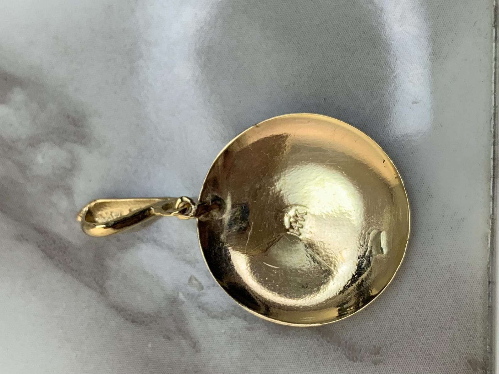 Estate 14kt Engraved Floral Disc Pendant - Etsy