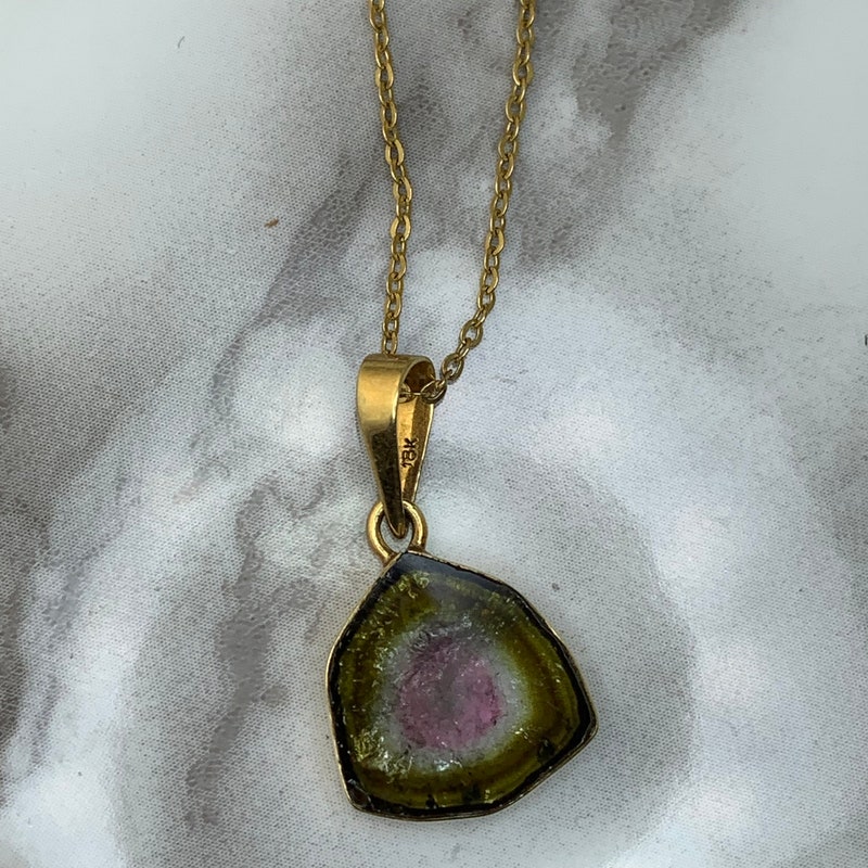 Watermelon Tourmaline Pendant - Etsy