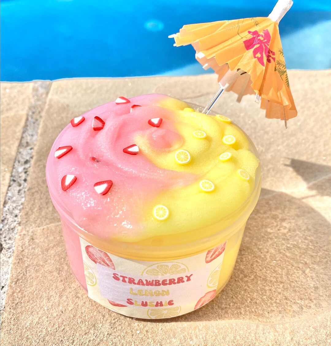 Strawberry-lemon Slushie Icee Slime - Etsy