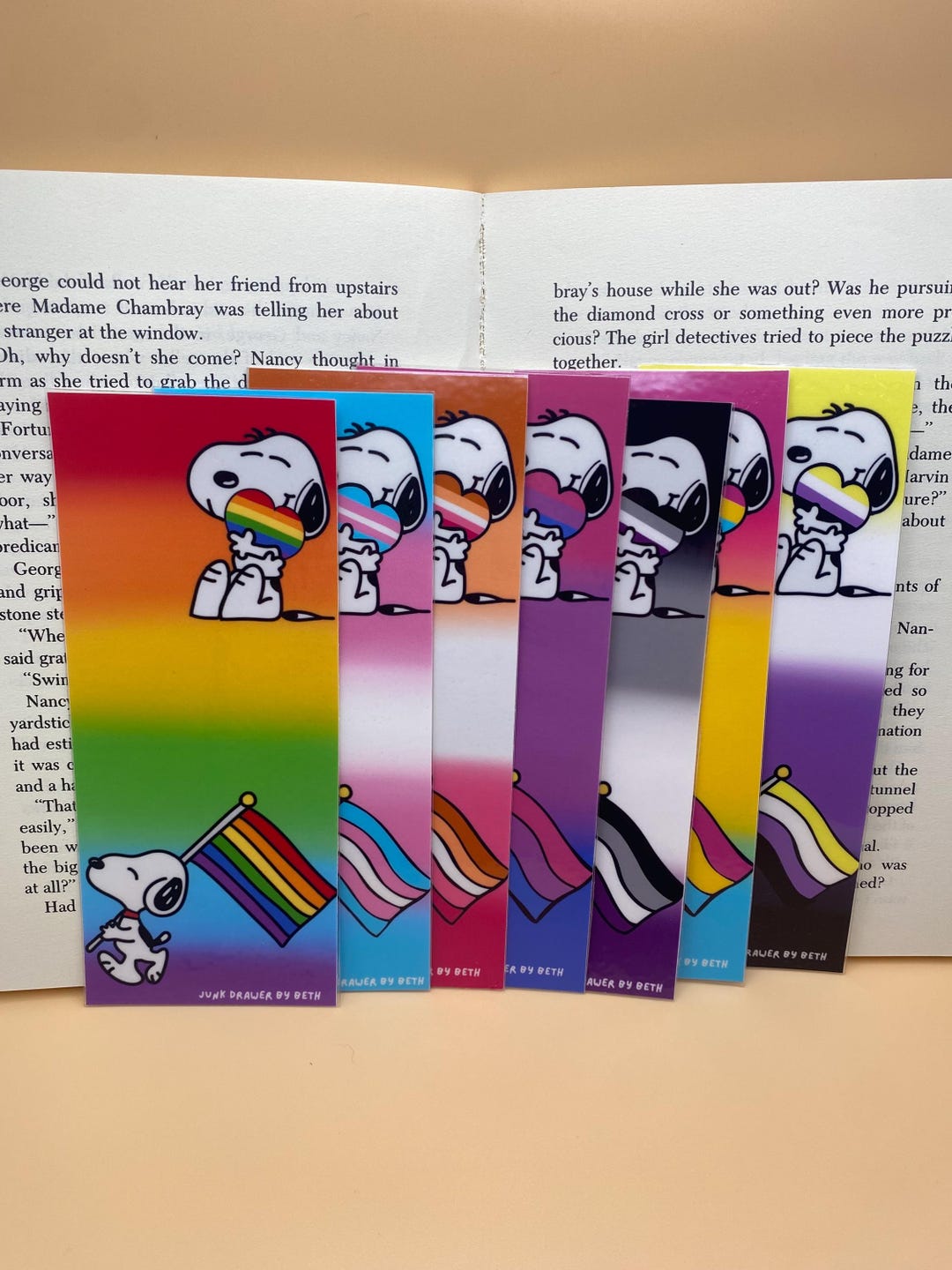 Laminated ‘peanuts’ PRIDE Theme Inspired Bookmark *please Read Full Description* - Etsy