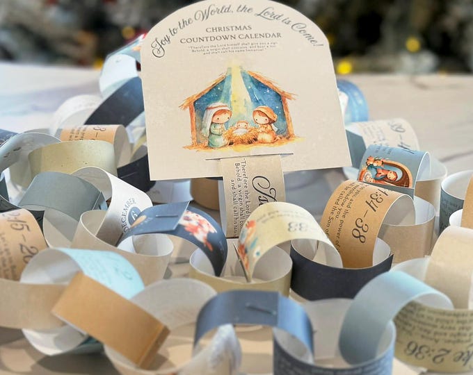 Advent Paper Chain Craft - 24 Bible Scripture Verses to Countdown to ...