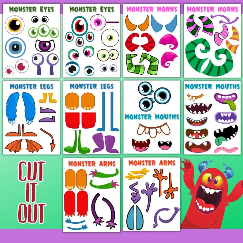 Printable Build a Monster Craft | Halloween Activity for Kids ...