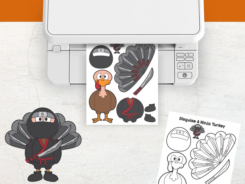 Disguise a Turkey as a Ninja Kids Cutout Craft | Printable Thanksgiving ...