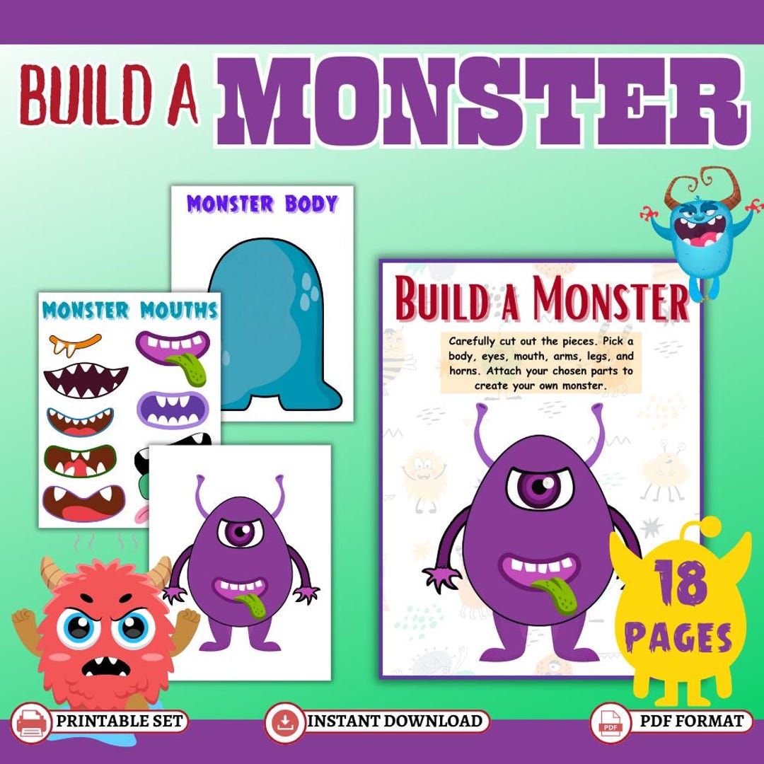 Printable Build a Monster Craft | Halloween Activity for Kids ...