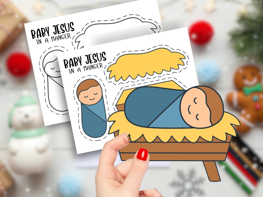 Printable Build a Baby Jesus in Manger Nativity Cut & Paste Bible ...