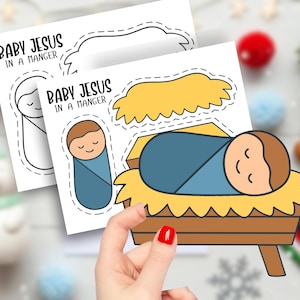 Printable Build a Baby Jesus in Manger Nativity Cut & Paste Bible ...