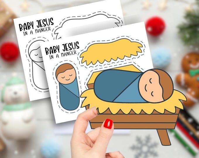 Christmas Nativity Craft for Kids, Sunday School Craft, Baby Jesus Born ...