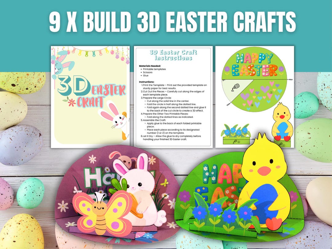 Build 3D Easter Printable Crafts for Kids | Spring Kids Activities ...