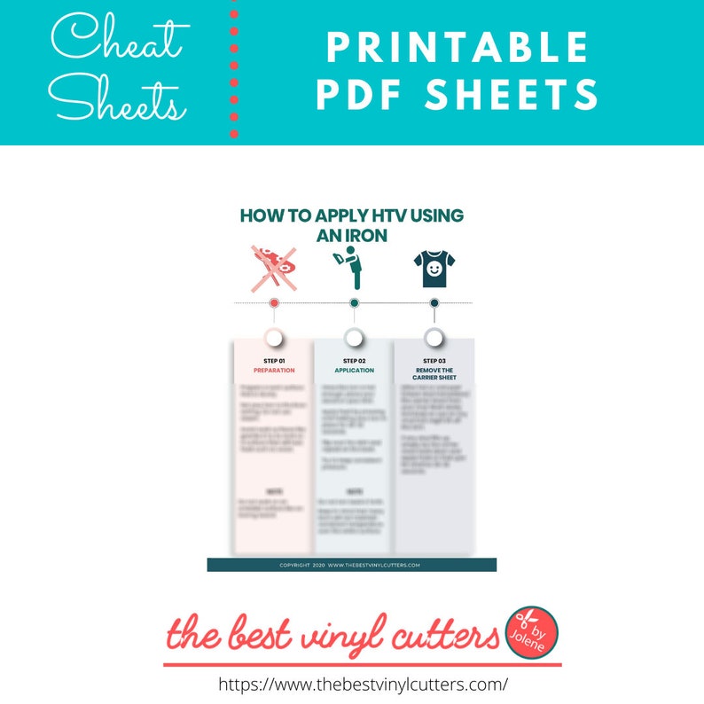Printable Cheat Sheets for How to Apply HTV With an Lron - Beginners ...