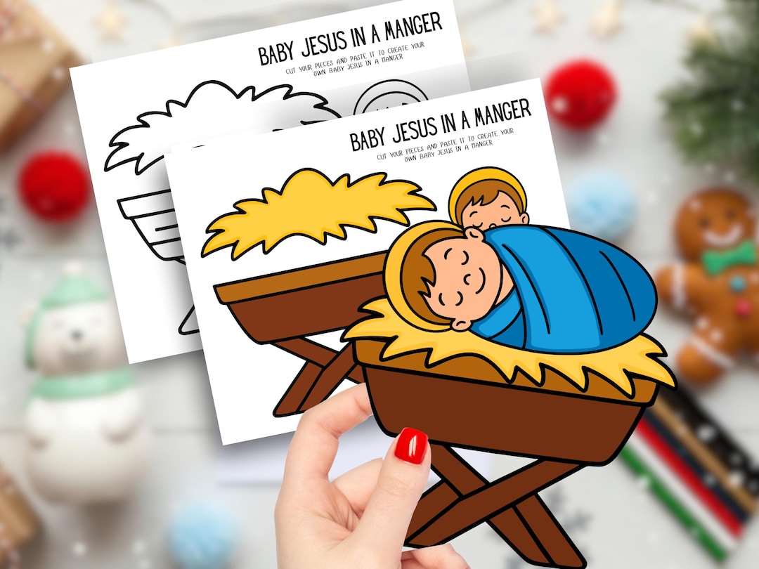 Printable Build a Baby Jesus in Manger Nativity Cut & Paste Bible ...