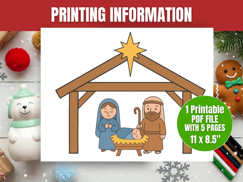 Printable Build a Nativity Cut & Paste Bible Activity for Kids | Jesus ...