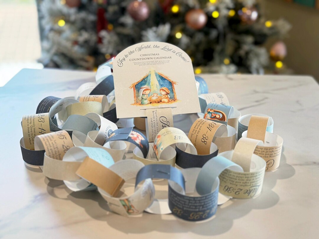 Printable Scripture Advent Paper Chain & Rings | Christian Faith ...