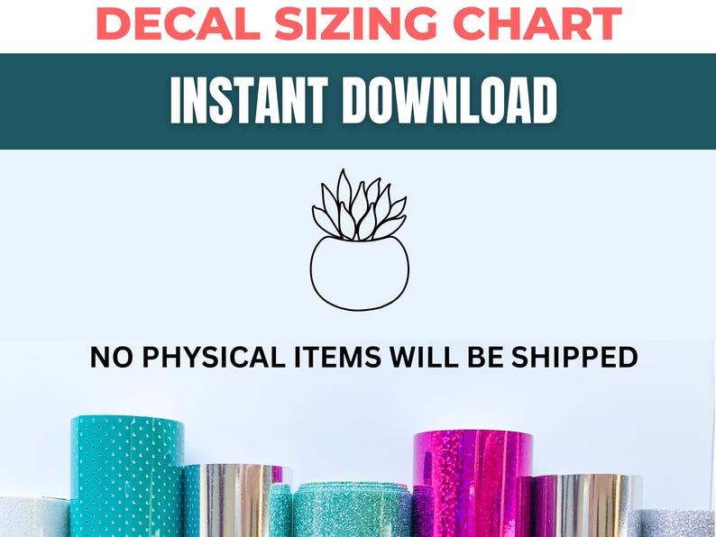 Printable Vinyl Decal Sizing Chart Cheat Sheet for Mugs, Tumblers ...