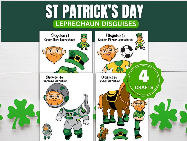 Disguise a Leprechaun Bundle Printable Cutout Craft for Kids | St ...