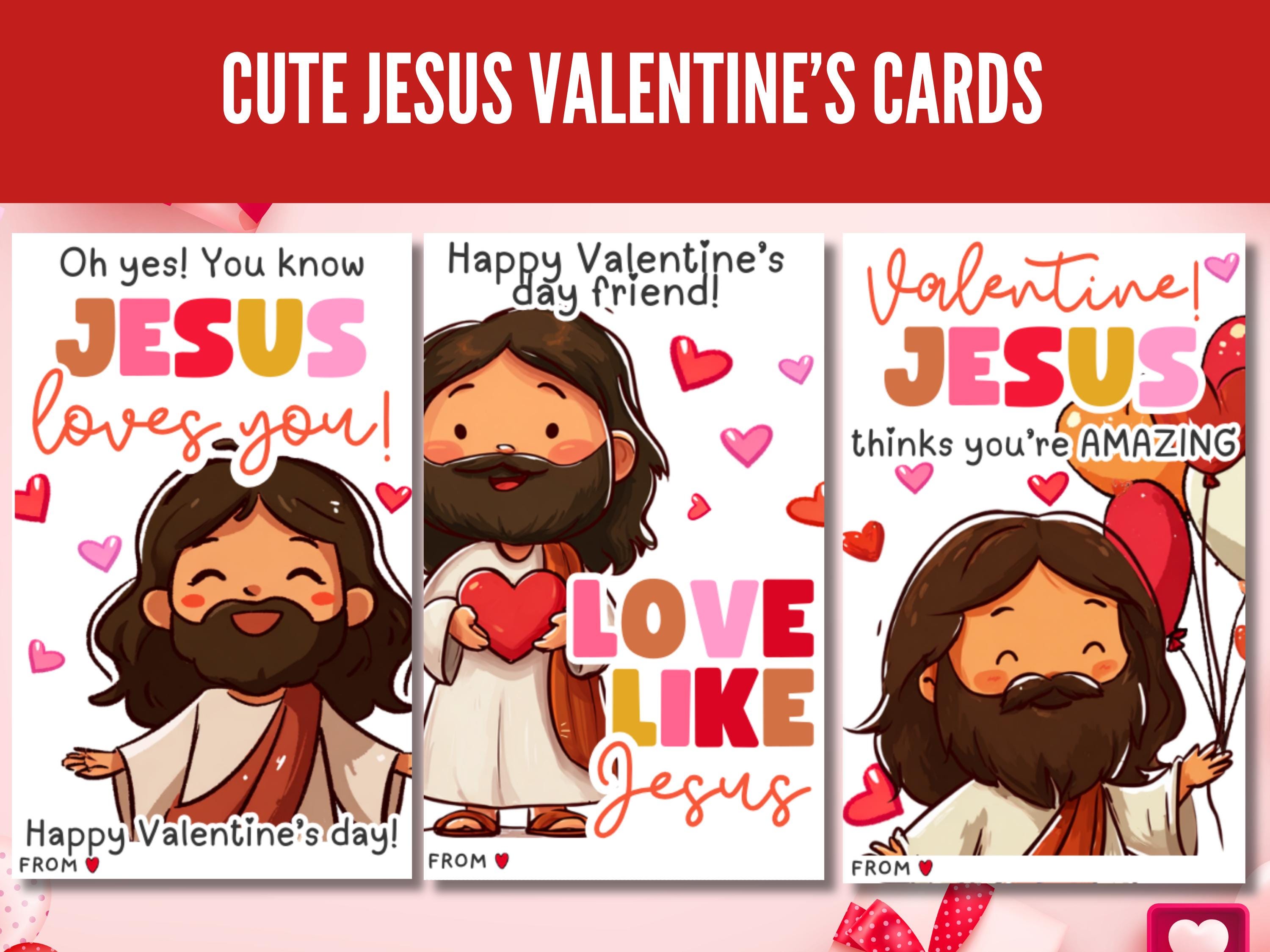 Printable Bible Verse Jesus Valentine Cards | Christian Kids School ...