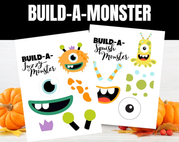 Halloween Monster Craft Kit: Printable Cut and Color Activity (PDF ...