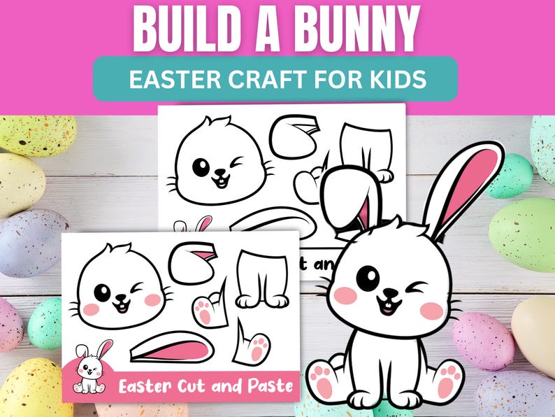 Build an Easter Bunny Printable Cutout Craft for Kids | Spring Easter ...