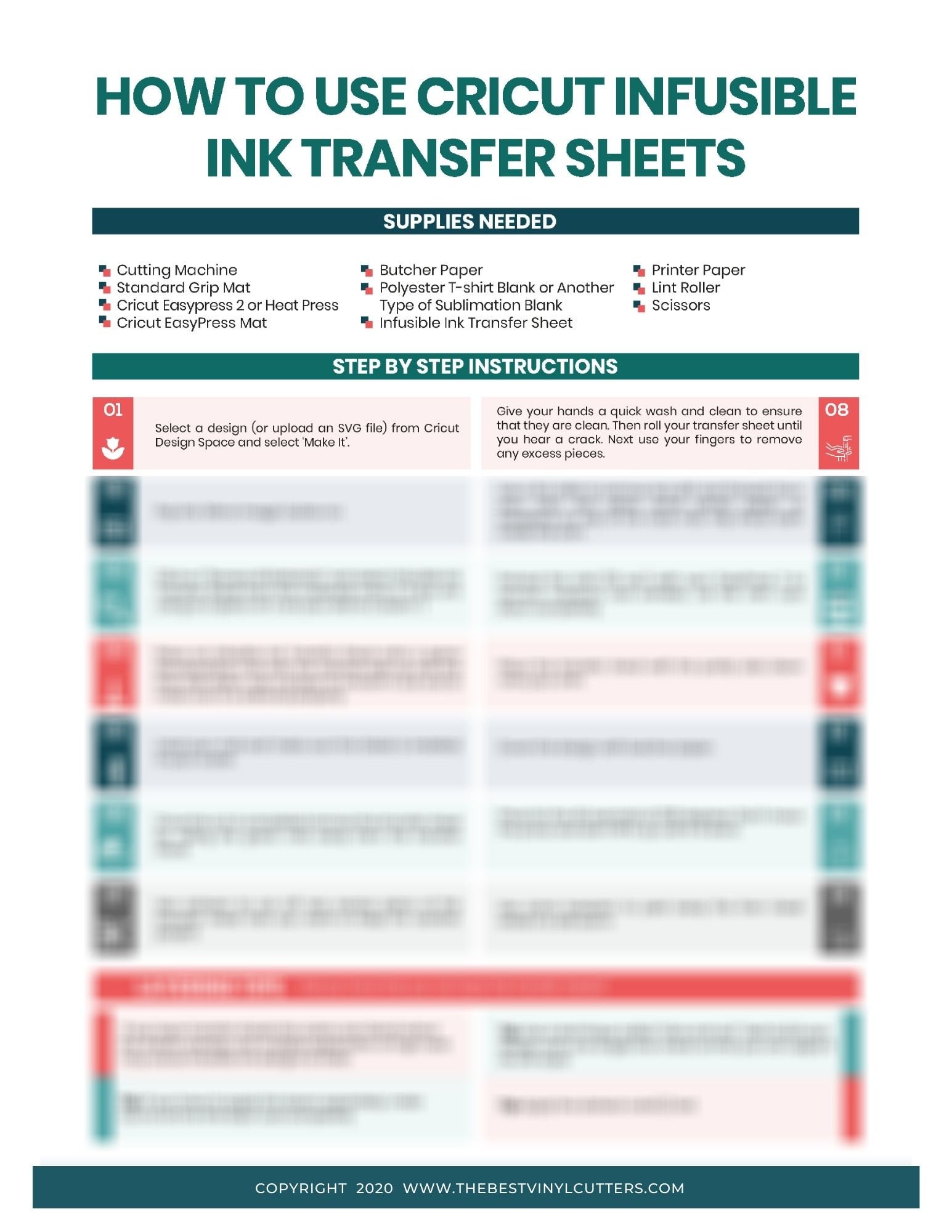 Printable Cheat Sheets For How To Use Cricut Infusible Ink Pens Beginners Guide PDF Instant printable-cheat-sheets-for-how-to-use-cricut-infusible-ink-pens-beginners-guide-pdf-instant
